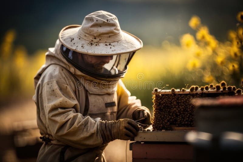Beekeeping and Honey Production. AI Generated Stock Illustration ...