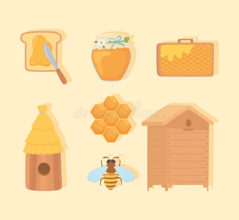 Beekeeping sweet set stock vector. Illustration of healthy - 218599538