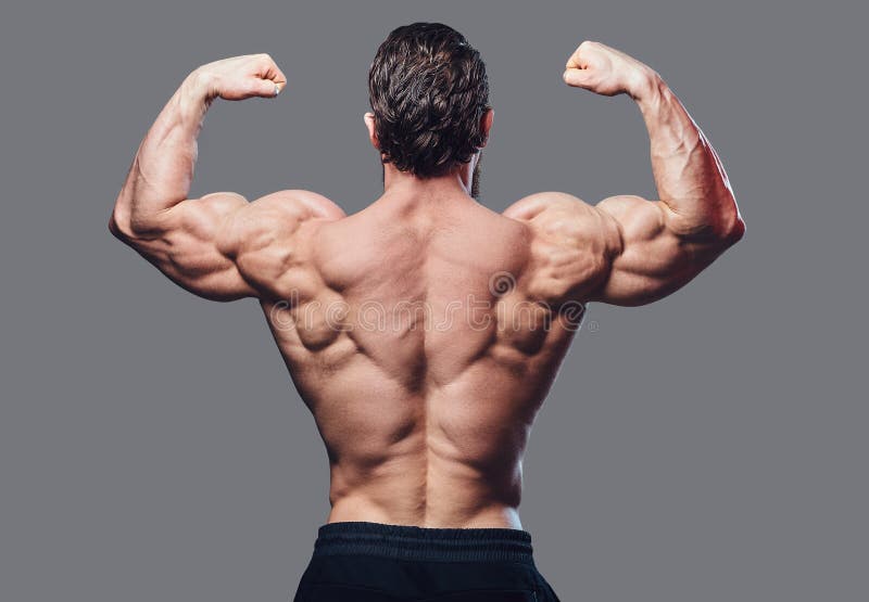Beeld Van Een Bodybuilder Van Een Rug Stock Afbeelding - Image of ...
