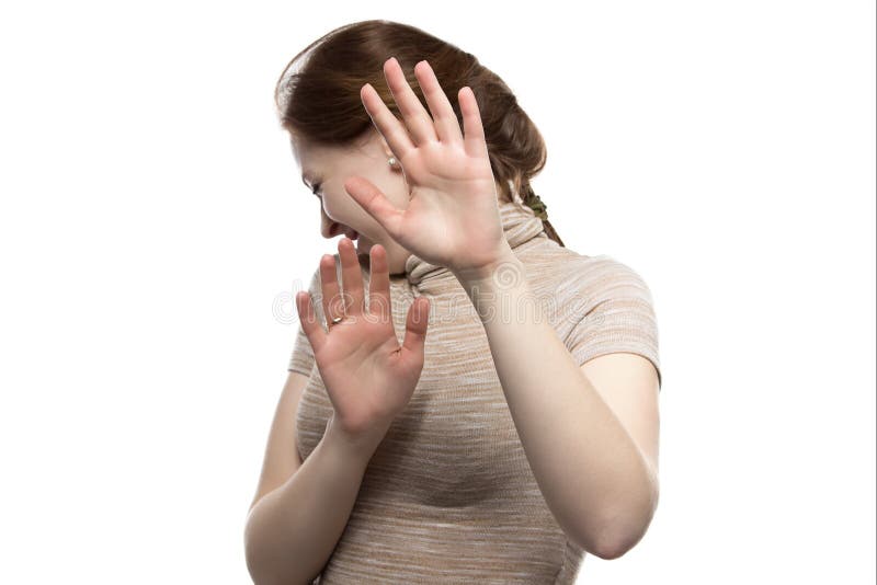 Foto van vrouw in afkeer stock afbeelding. Image of naughty - 55476667