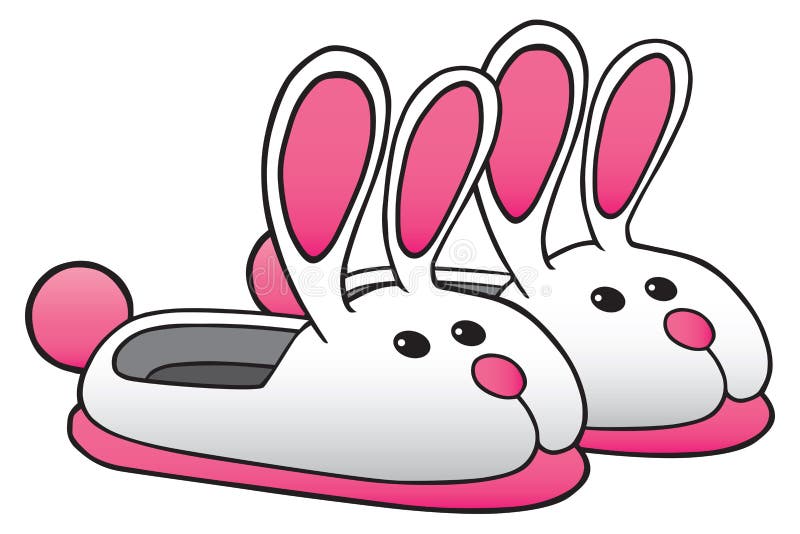 Beeldverhaal Bunny Slippers Vector Illustratie - Illustration of ...