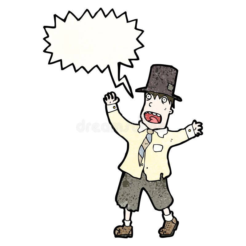 Beeldverhaal gekke zwerver vector illustratie. Illustration of geweven ...