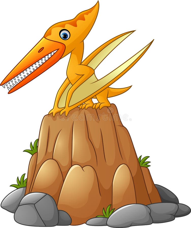 Beeldverhaal Grappige Pterodactylus Vector Illustratie - Illustration of baby, roofdier: 72227722