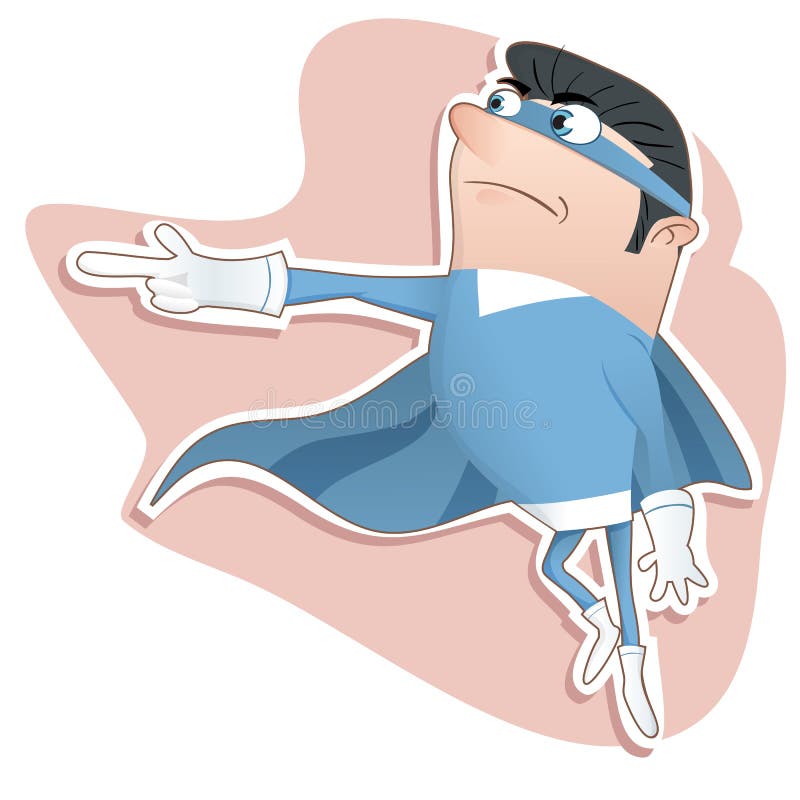 Beeldverhaal super held vector illustratie. Illustration of karakter ...