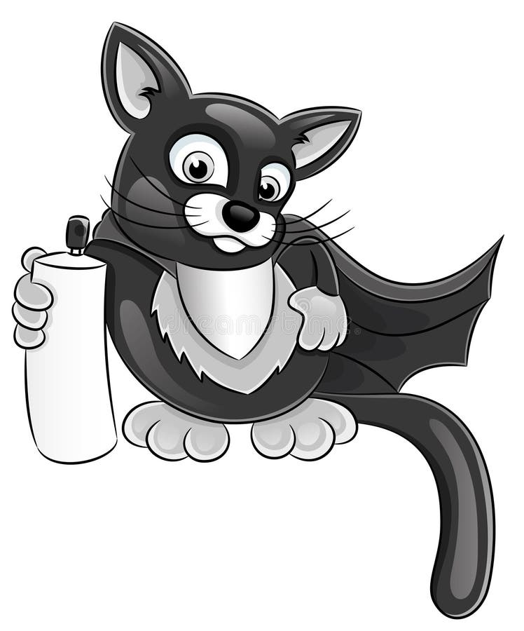 Beeldverhaal super kat. vector illustratie. Illustration of weinig ...