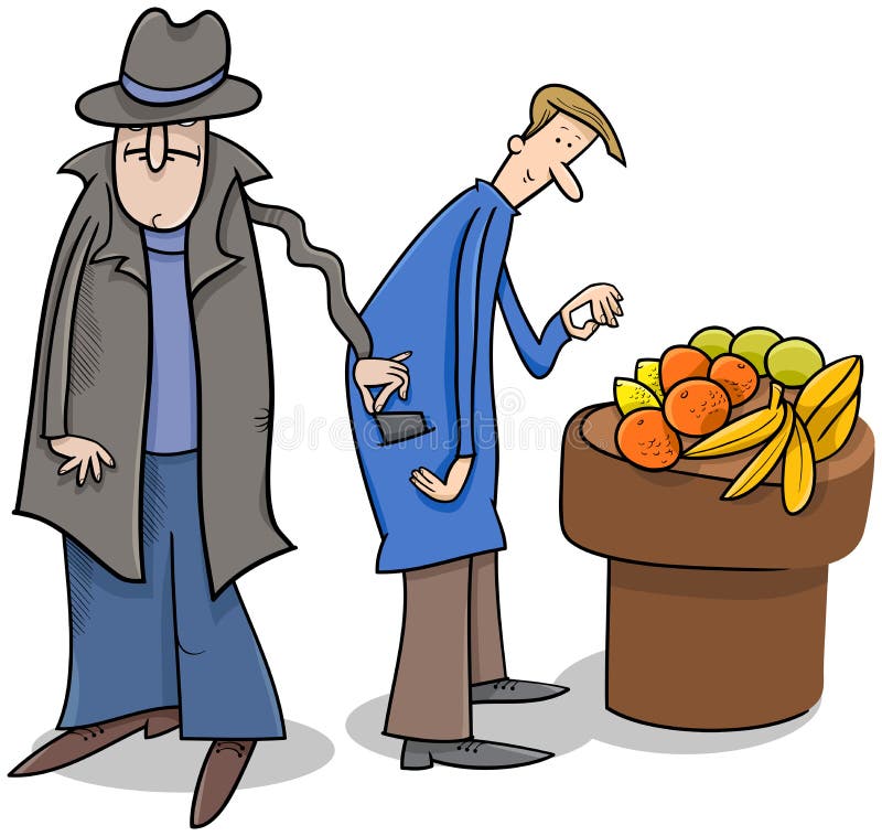 Dief En Portefeuillelijn En Glyph Pictogram Misdaad Vectorillustratie ...