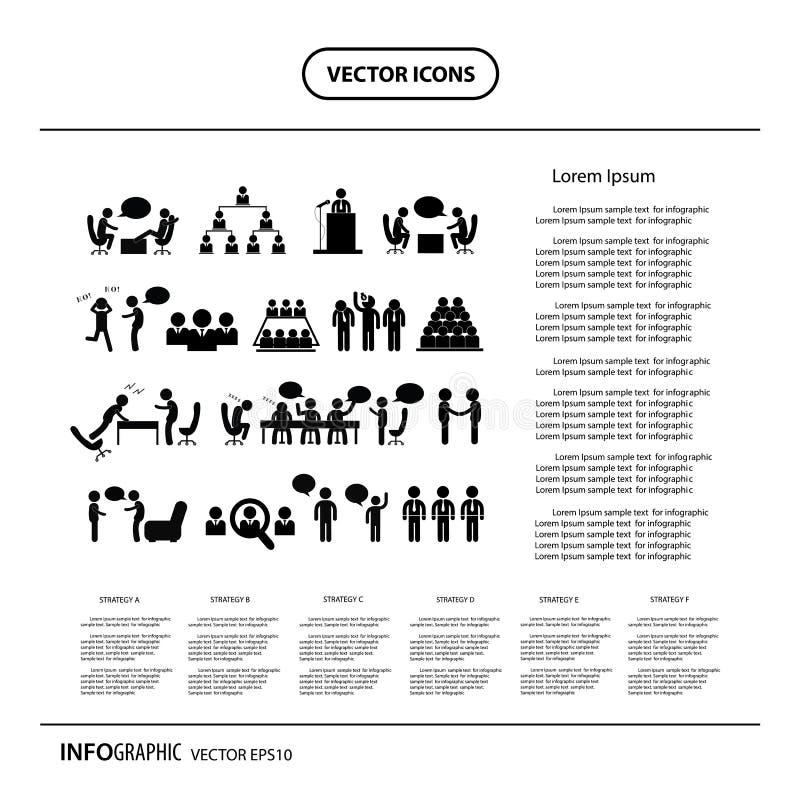 Beeldverhaal Vergadering En Het Spreken Symbool Vector Illustratie ...