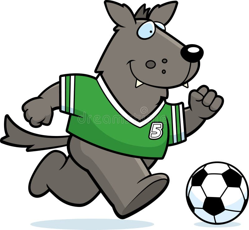 Wolf Soccer Football Player Animal Sports Mascot Vector Illustratie ...