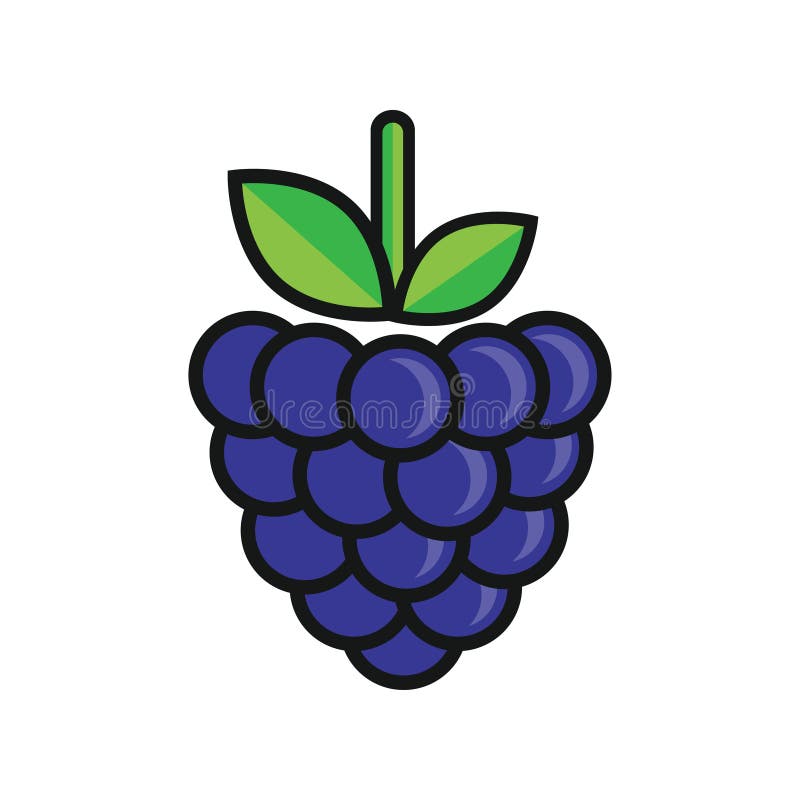 Cartoon Bramen Met Rijpe Bessen Vector Illustratie - Illustration of ...