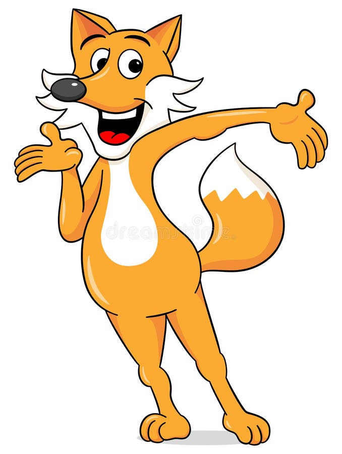 Beeldverhaalvos Het Voorstellen Vector Illustratie - Illustration of ...