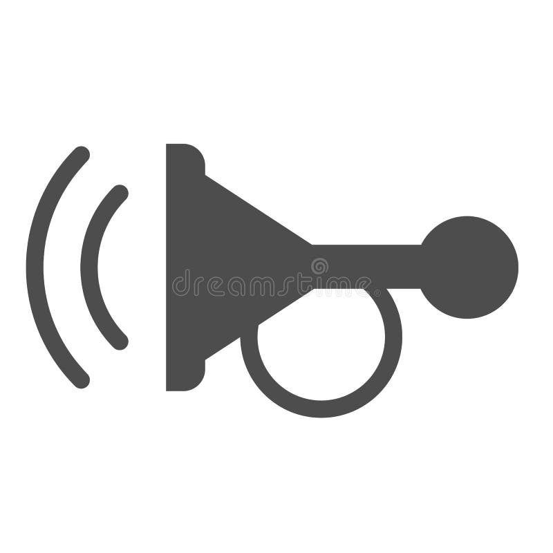 Beep Solid Icon. Horn Vector Illustration Isolated on White Stock ...