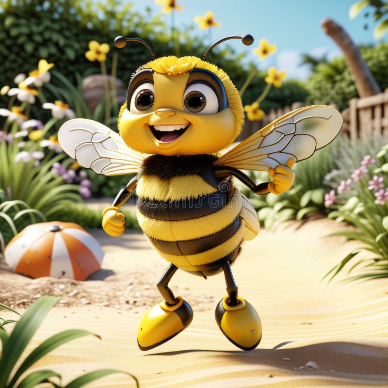 Beeple 01 - Pixar Style Bee Character Stock Illustration - Illustration ...