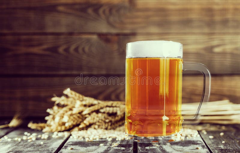 Beer stock photo. Image of serving, chilled, froth, aged - 60361880