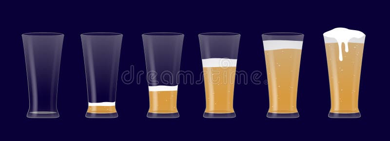 Beer Elegant Glass Animation Vector Illustration Stock Vector ...