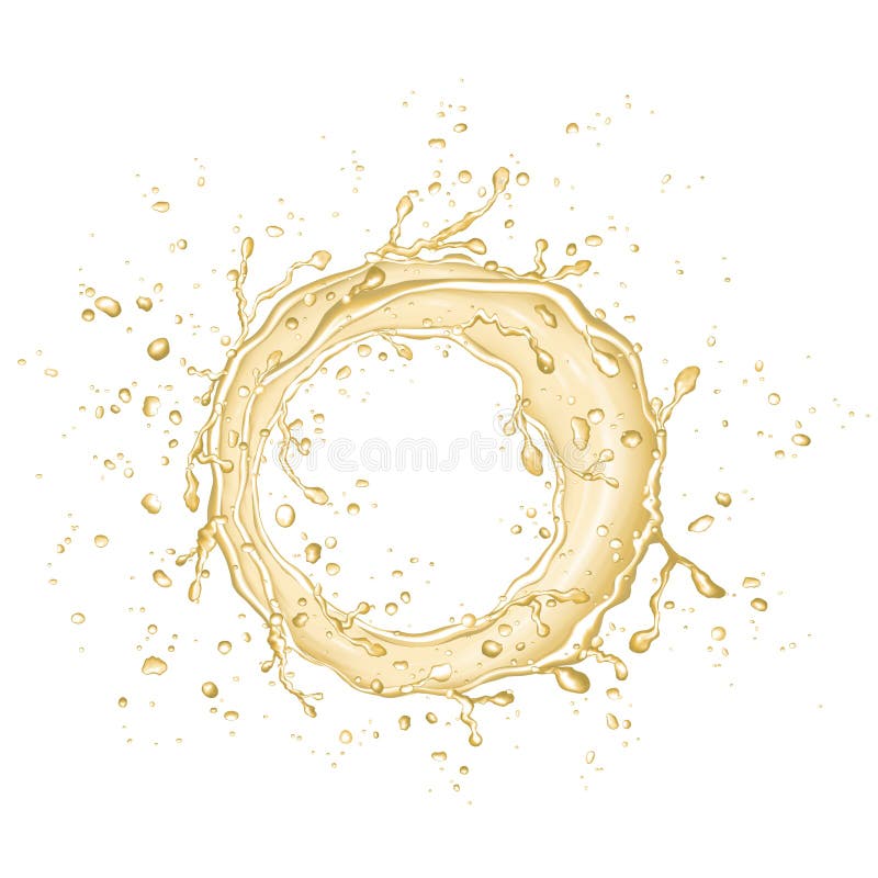 Beer or Apple Juice Splash Isolated on White Background Stock Vector ...