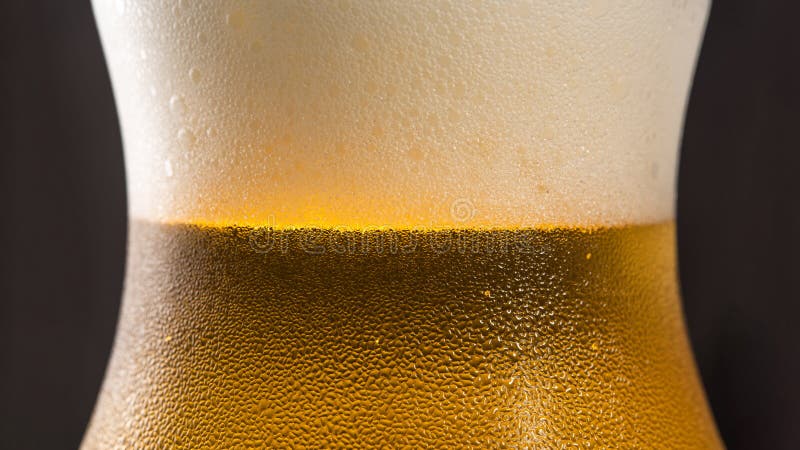 Beer Background, with Foam Drops and Sweat, Macro Close Up Image Stock ...
