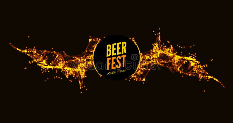 Beer Background Splash Abstract Vector Flow Advertising Beverage Stock ...