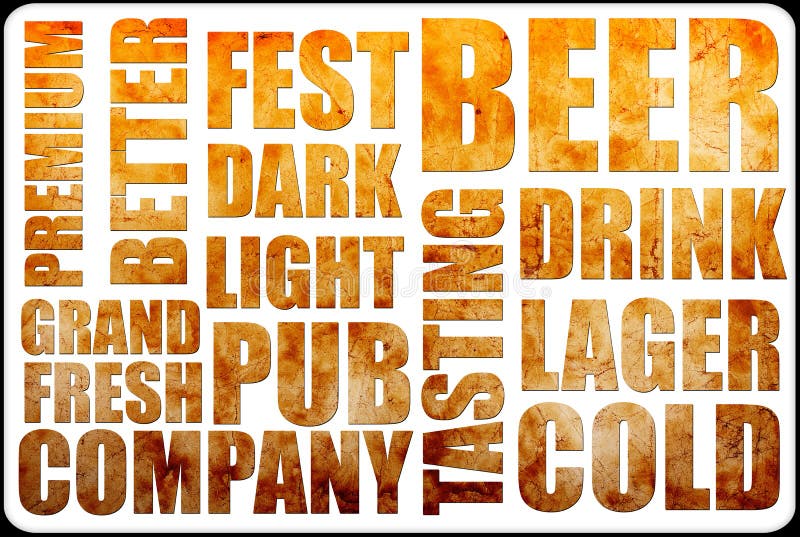 Beer background text stock illustration. Illustration of beer - 23611244