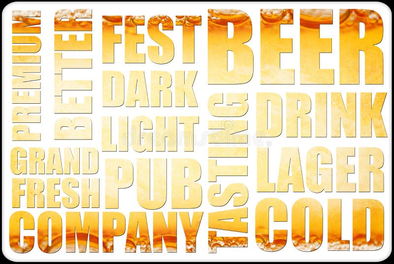 Beer background text stock illustration. Illustration of beer - 23611244
