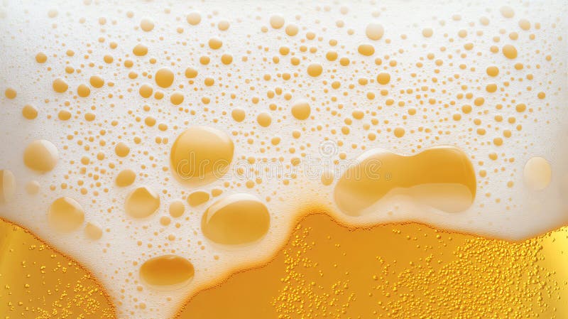 Beer Background. Vector Fresh Beer Froth with Foam Bubbles Texture ...