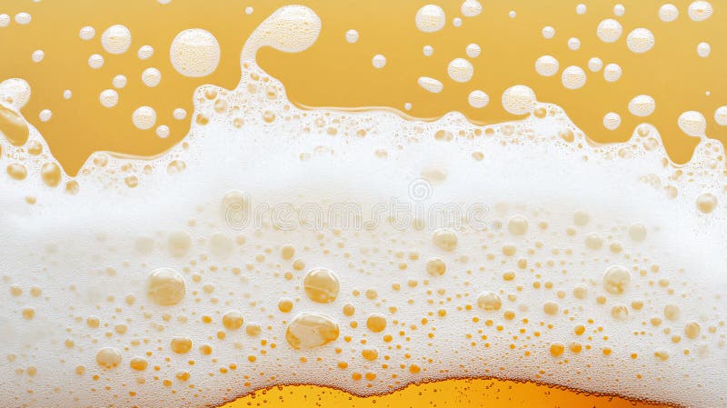 Beer Background. Vector Fresh Beer Froth with Foam Bubbles Texture ...