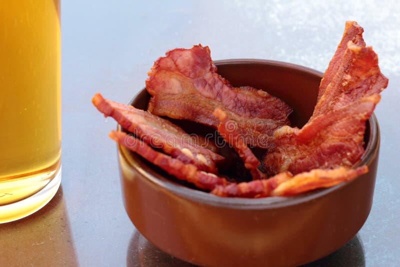 Beer and bacon. stock image. Image of bacon, starter - 58060593