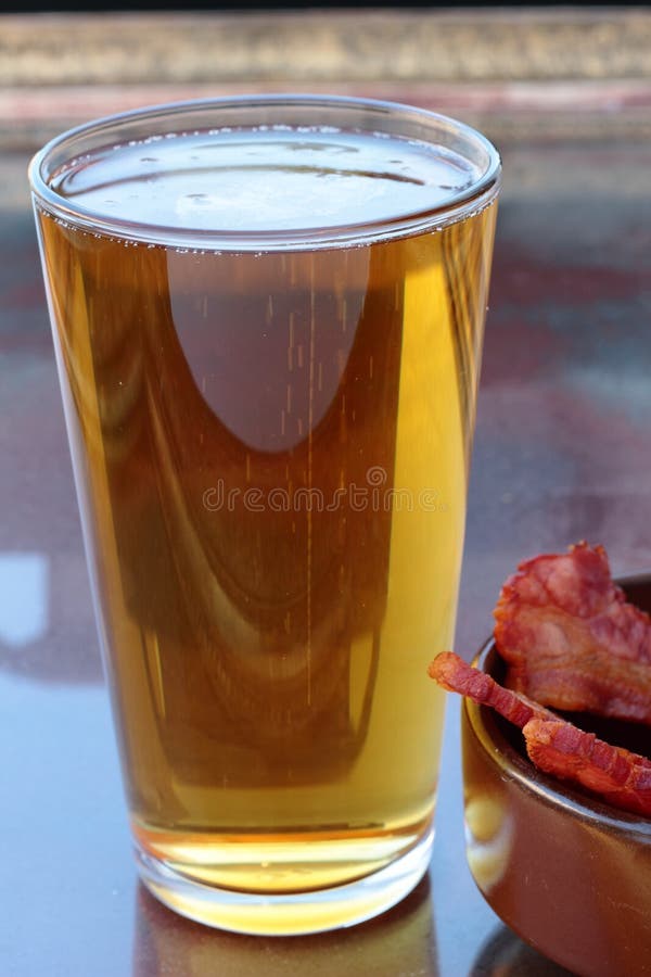 Beer and bacon. stock image. Image of bacon, starter - 58060593
