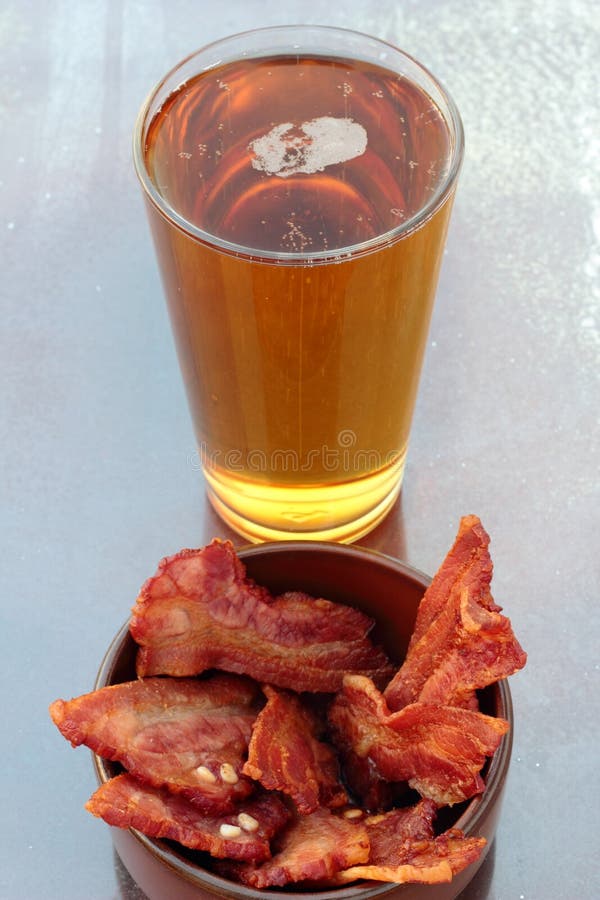 Beer and bacon. stock photo. Image of beverage, thirst - 58060828