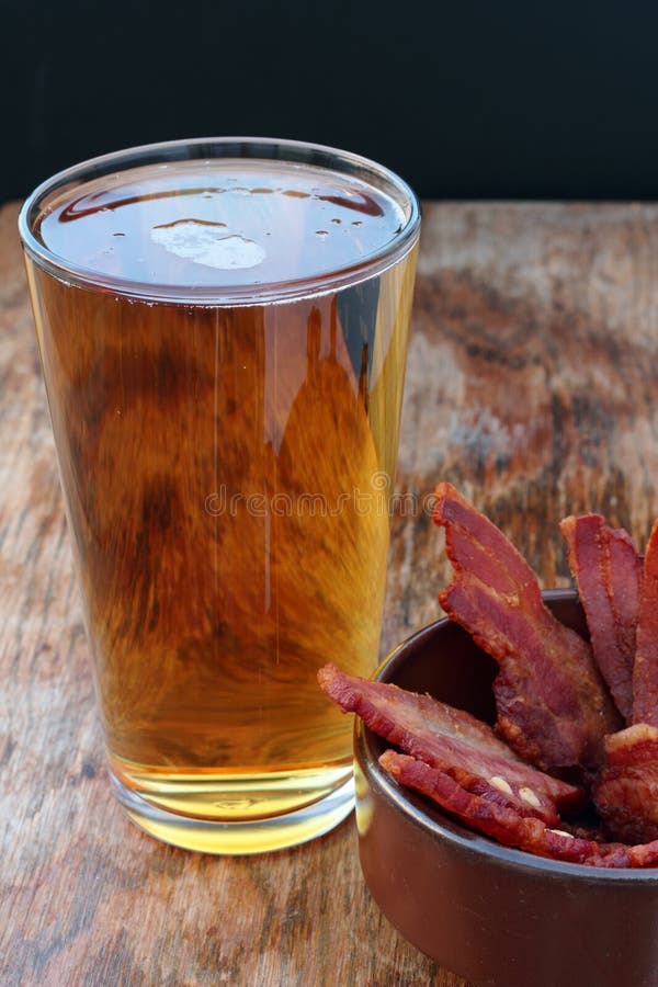 Beer and bacon. stock image. Image of mature, lager, appetizer - 58060887