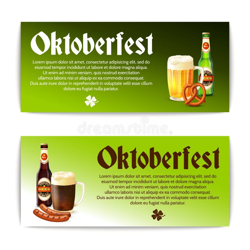 Beer Banner Horizontal Set stock vector. Illustration of collection ...