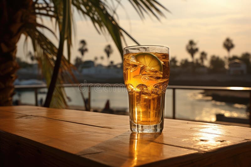 Beer on the Bar Counter. Generative AI Technology Stock Illustration ...