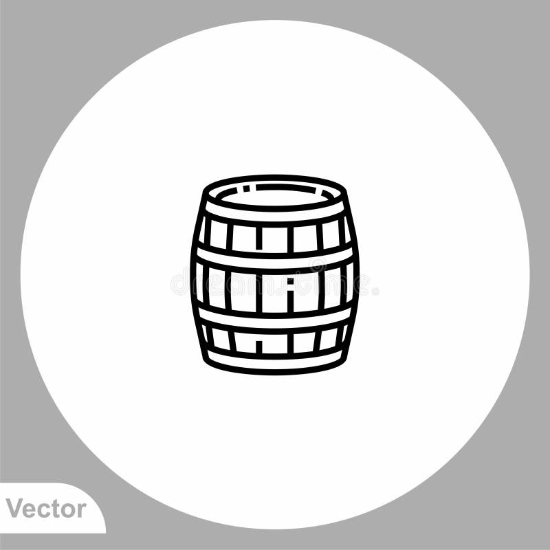 Beer Barrel Vector Icon Sign Symbol Stock Vector - Illustration of ...