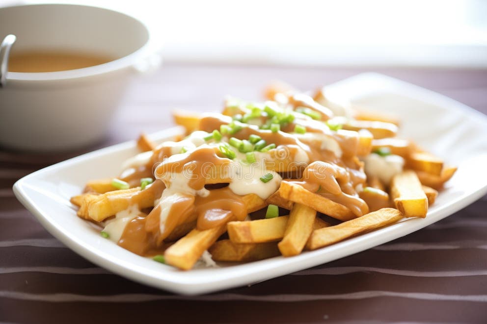 Beer-battered Fries Poutine with Ale Gravy Stock Image - Image of food ...