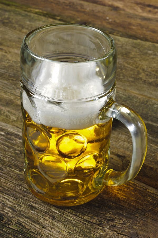 Big Mug of Bavarian Lager Beer at Oktoberfest in Munich Stock Photo ...