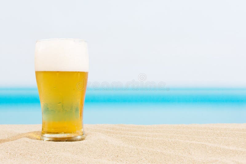 Beer on the beach stock image. Image of alcohol, life - 138181679