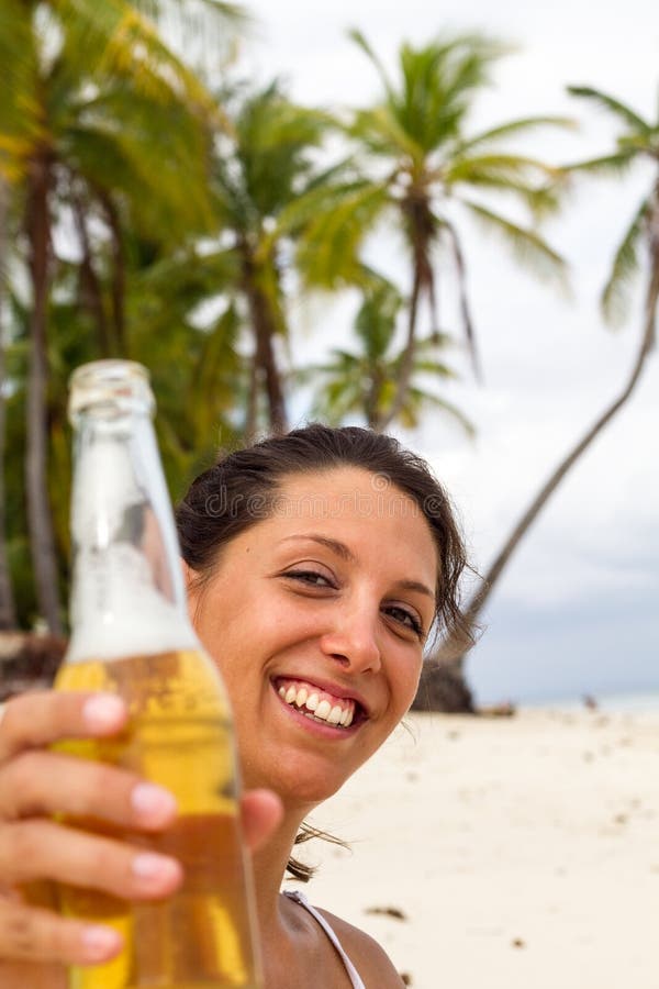 Beer on beach stock photo. Image of backpacking, cute - 26717908