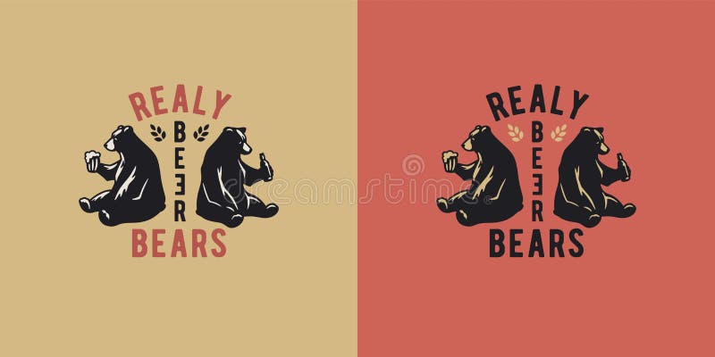 Beer Bear for Bar. Brew Design for Craft Brewery Stock Vector ...