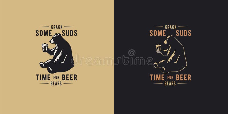 Beer Bear for Bar. Brew Design for Craft Brewery Stock Vector ...