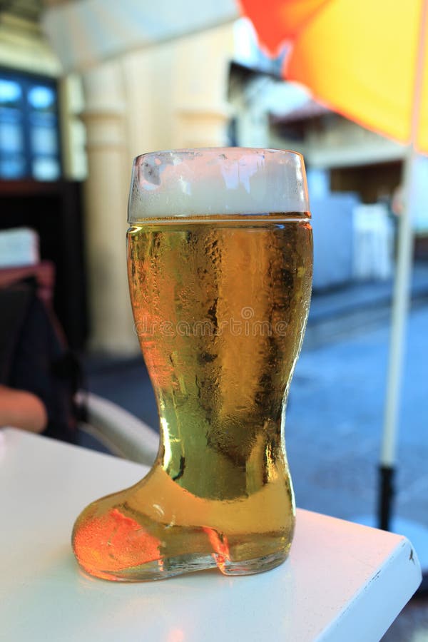 Beer in boot glass stock image. Image of full, frosty - 27807607