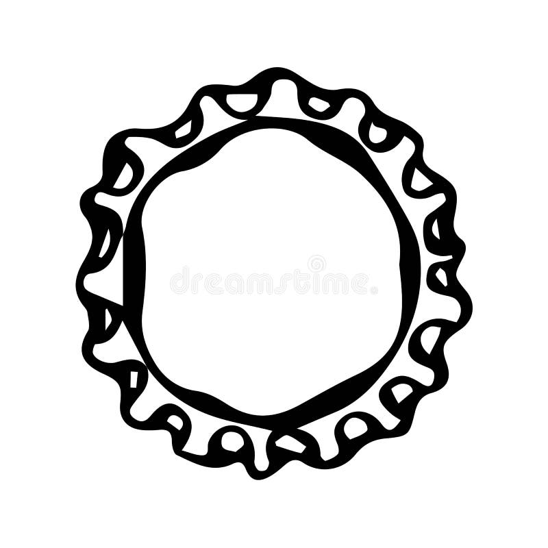 Beer Bottle Cap. Doodle Style Sketch. Vector Stock Illustration ...