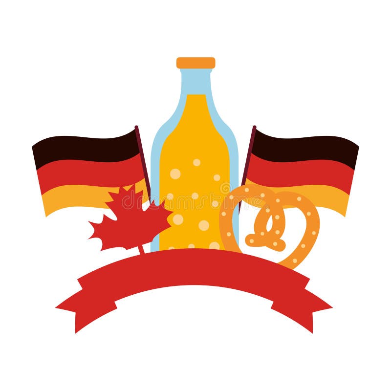 Beer Bottle with Flags Germany and Ribbon Stock Vector - Illustration ...