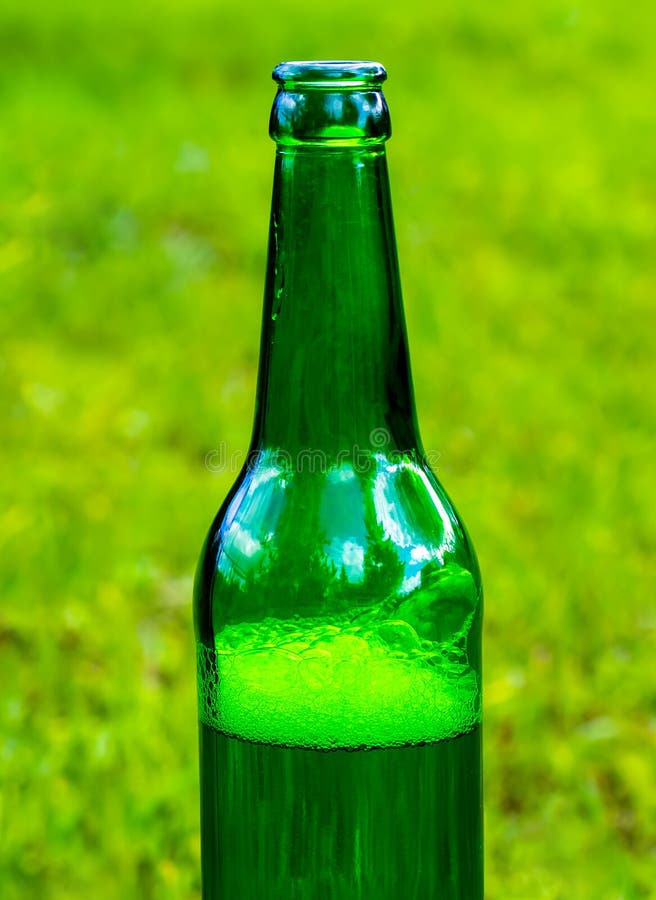 Beer Bottle Outdoor Closeup Stock Image - Image of waste, addiction ...