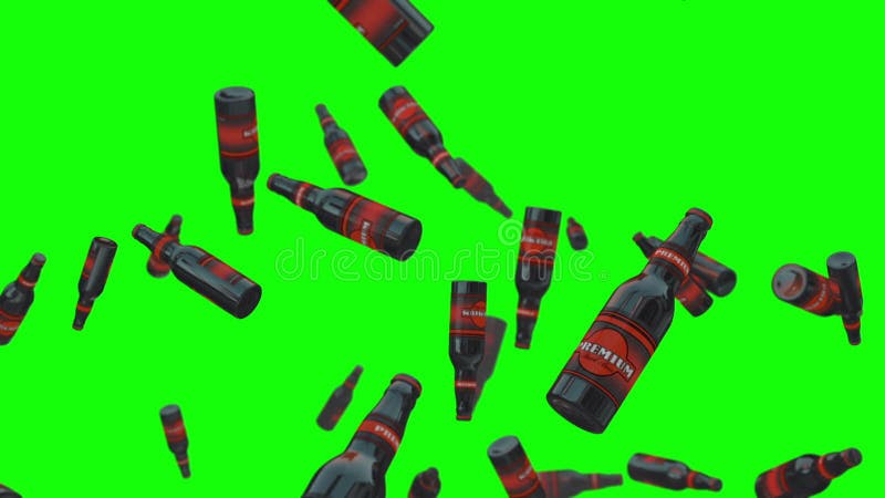 Beer Bottle Particle Loop Green Screen Animation Stock Video - Video of ...