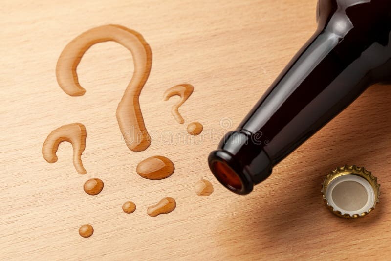 Beer Bottle and Question Marks. Kaka Choose Beer Stock Photo - Image of ...