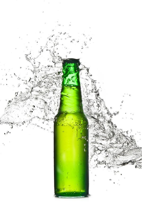 Beer bottle splash stock image. Image of splash, cool - 13723959