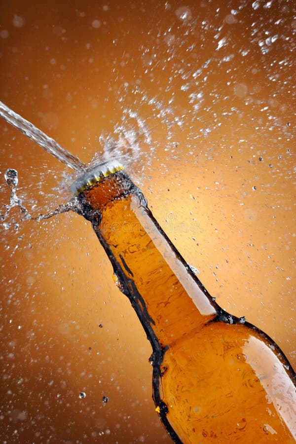 Beer Bottle Sprayed with Water Stock Image - Image of freshness, glass ...
