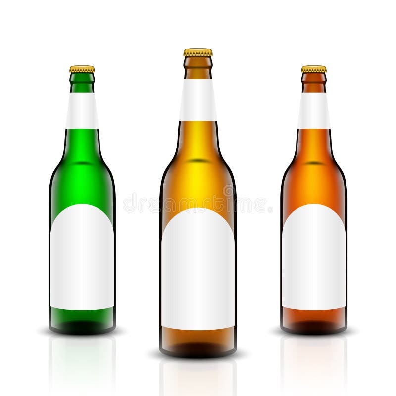 Beer bottle vector set. stock vector. Illustration of brown - 110447849