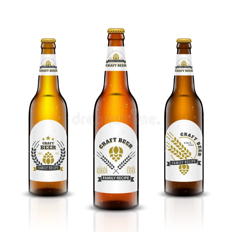 Beer bottle vector set. stock vector. Illustration of detailed - 110450148