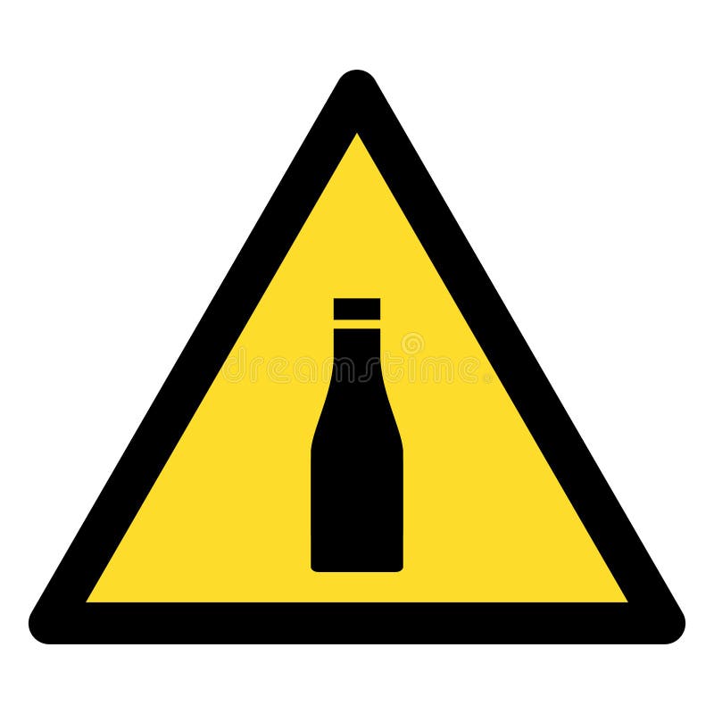 Beer Bottle Warning Flat Icon Symbol Stock Illustration - Illustration ...