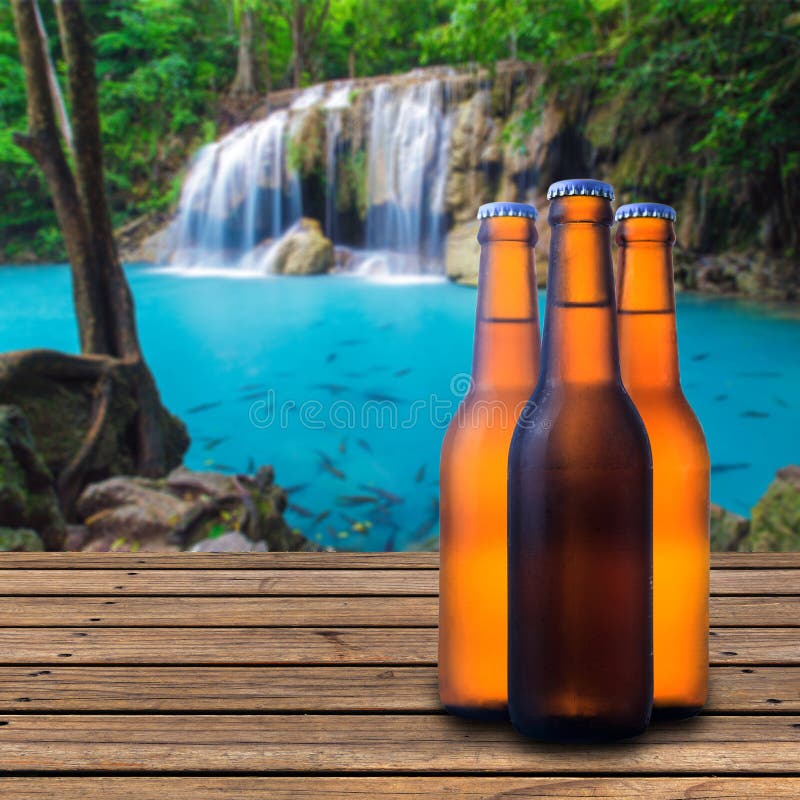 Beer bottle stock image. Image of sunny, cool, waterfall - 41975583